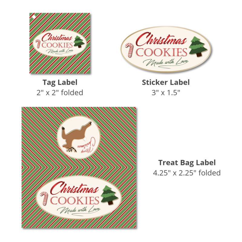 Christmas Cookies Baked with Love Sticker Label Design | JH Web Designer