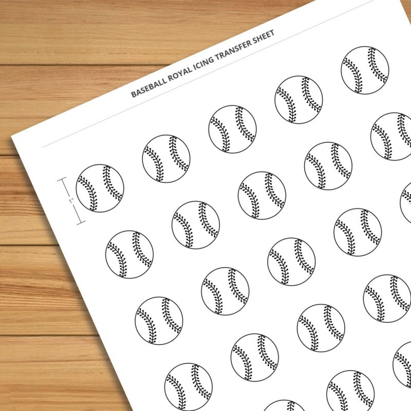 Baseball Bat Royal Icing Transfer Design (2 sizes) | JH Web Designer