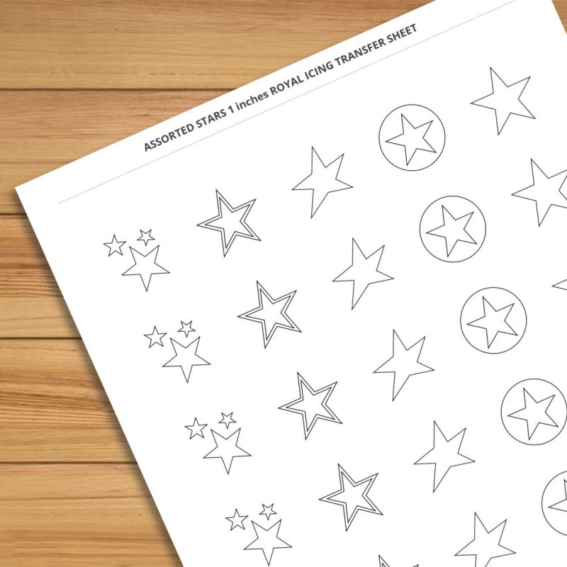 Star Fireworks Royal Icing Transfer Design (2 sizes) | JH Web Designer
