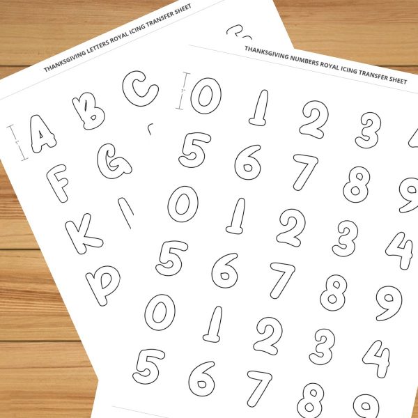 Retro Letters & Numbers Royal Icing Transfer Design (3 sizes) | JH Web ...