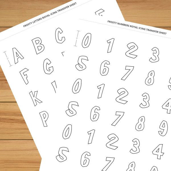 Varsity Numbers Royal Icing Transfer Design (4 sizes) | JH Web Designer