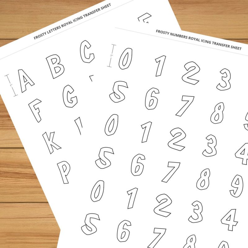 Varsity Numbers Royal Icing Transfer Design (4 sizes) | JH Web Designer