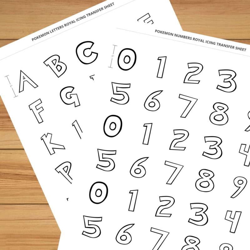 Retro Letters & Numbers Royal Icing Transfer Design (3 sizes) | JH Web ...