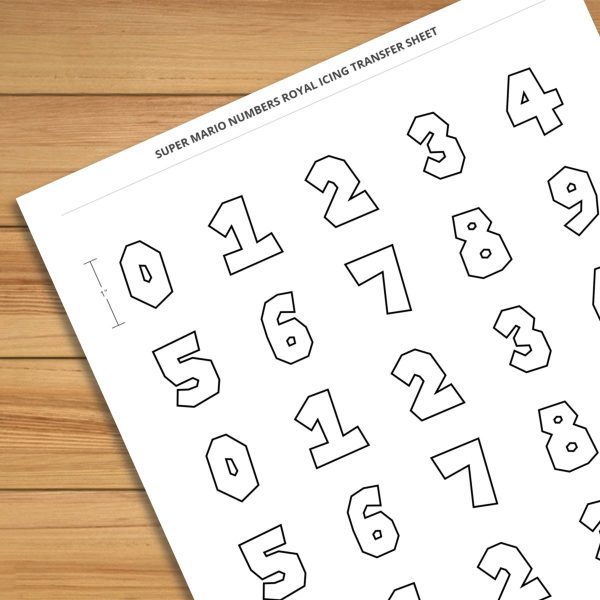 Varsity Numbers Royal Icing Transfer Design (4 sizes) | JH Web Designer