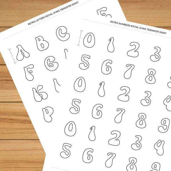 Varsity Numbers Royal Icing Transfer Design (4 sizes) | JH Web Designer