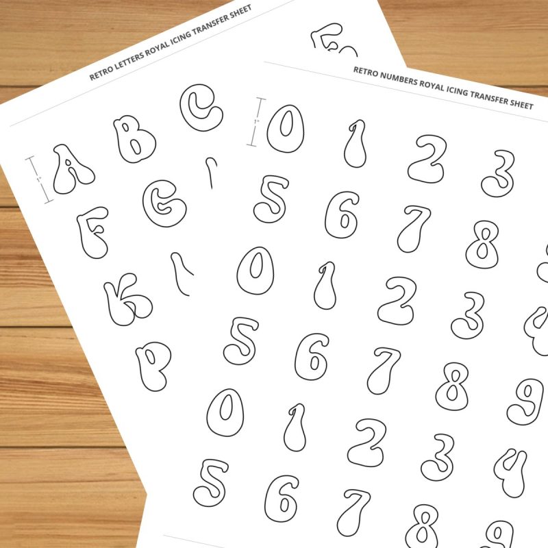 Varsity Numbers Royal Icing Transfer Design (4 sizes) | JH Web Designer