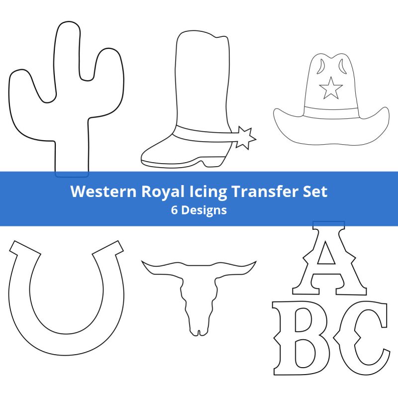 Cowboy Boot Royal Icing Transfer Design (3 sizes) | JH Web Designer