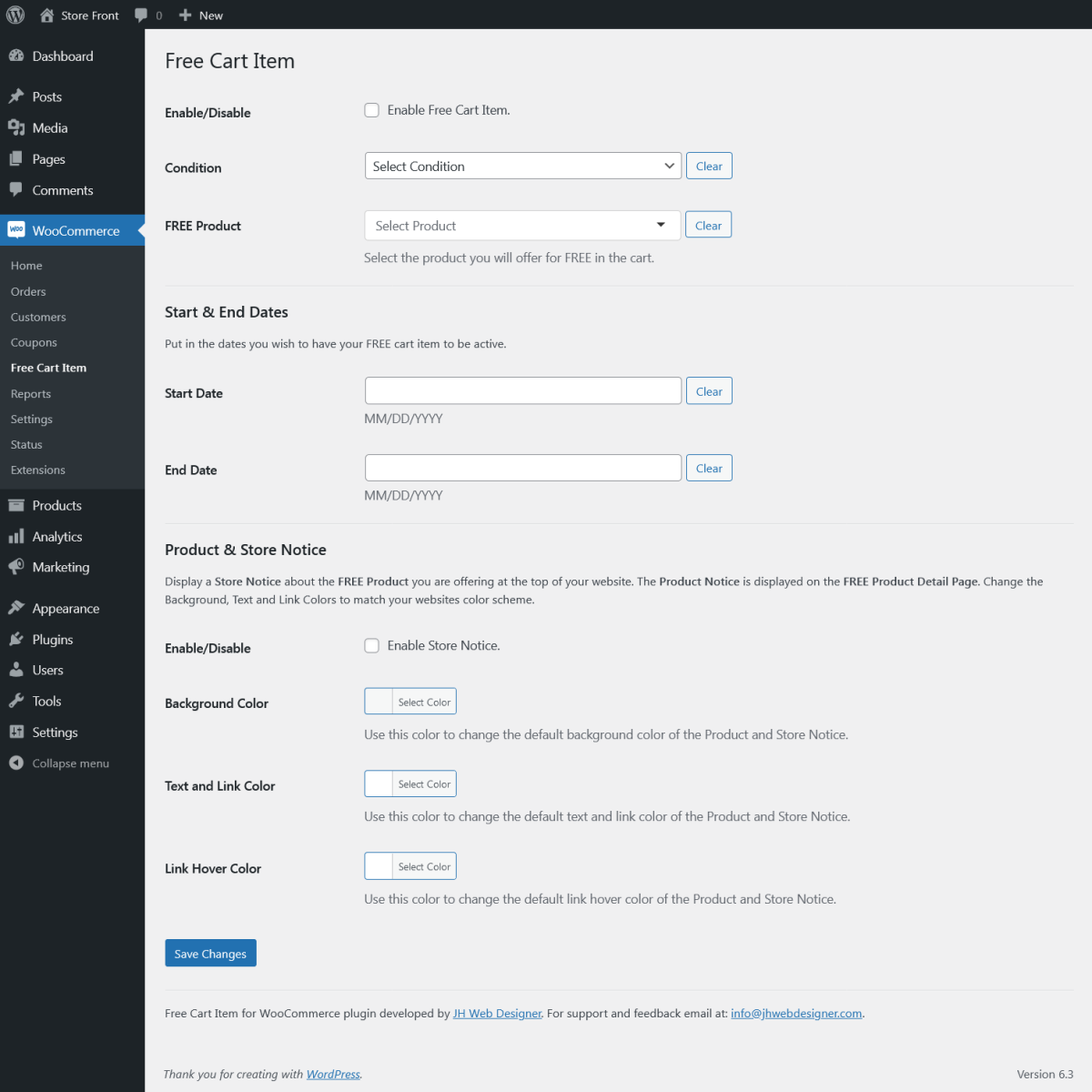 Cart Coupon for WooCommerce – v1.0.1 | JH Web Designer